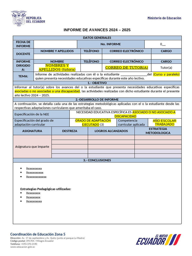 Informe de Avances Educativos 2024-2025 | PDF | Maestros | Aprendizaje