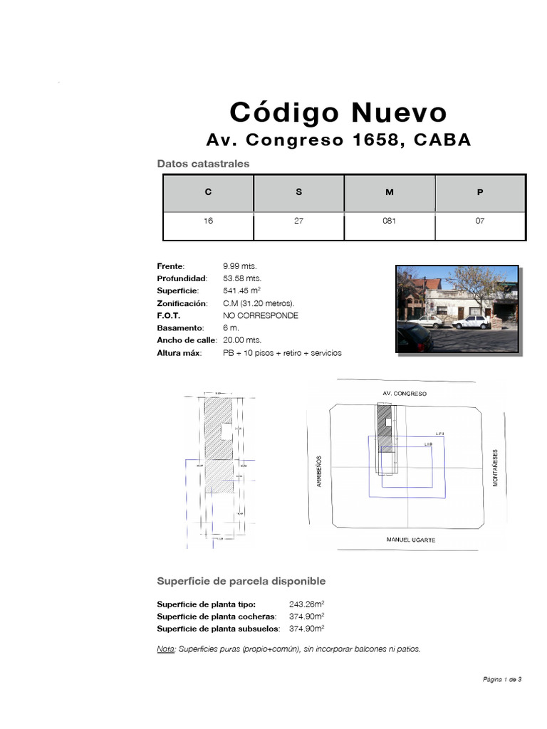 Detalles de Zonificación y Superficie Edificable | PDF