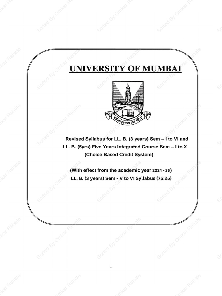 LLB Vth Sem Syllabus Overview | PDF