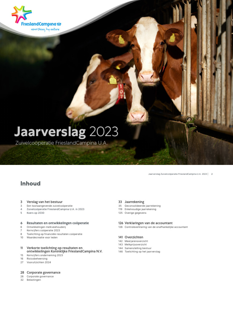 Jaarverslag Zuivelcoöperatie FrieslandCampina UA 2023 | PDF