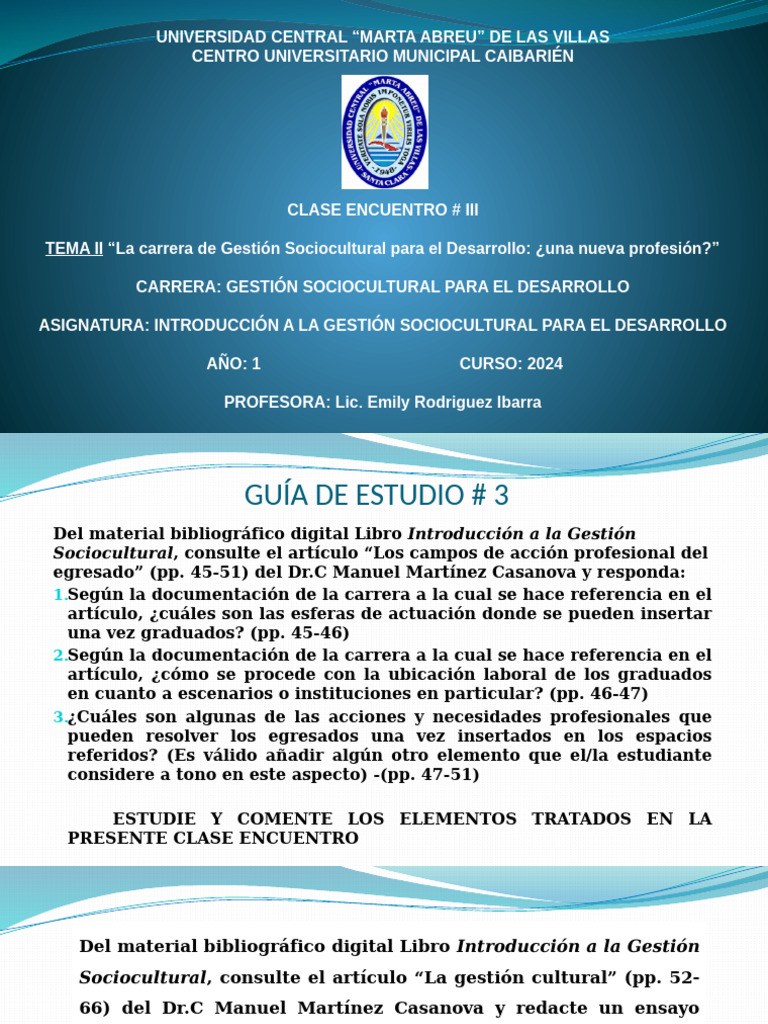 Clase Encuentro #3 Tema 2 | PDF | Cuba | Plan de estudios