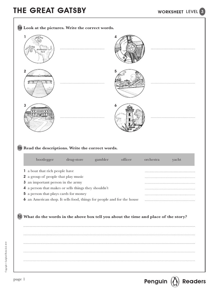 PR The Great Gatsby Worksheet | PDF | The Great Gatsby