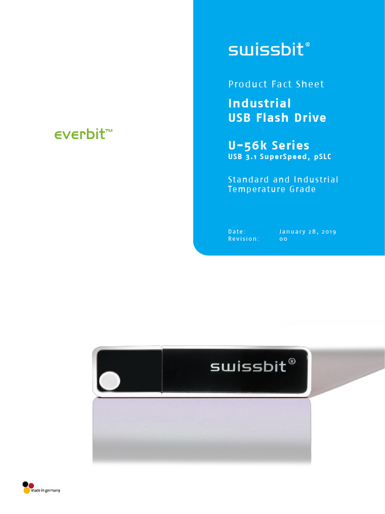 Swissbit U 56k Fact Sheet | PDF | Usb | Computer Architecture