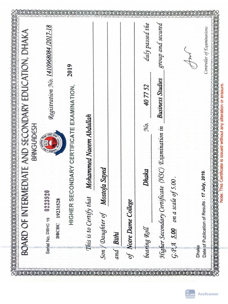 Naeem Certificate | PDF