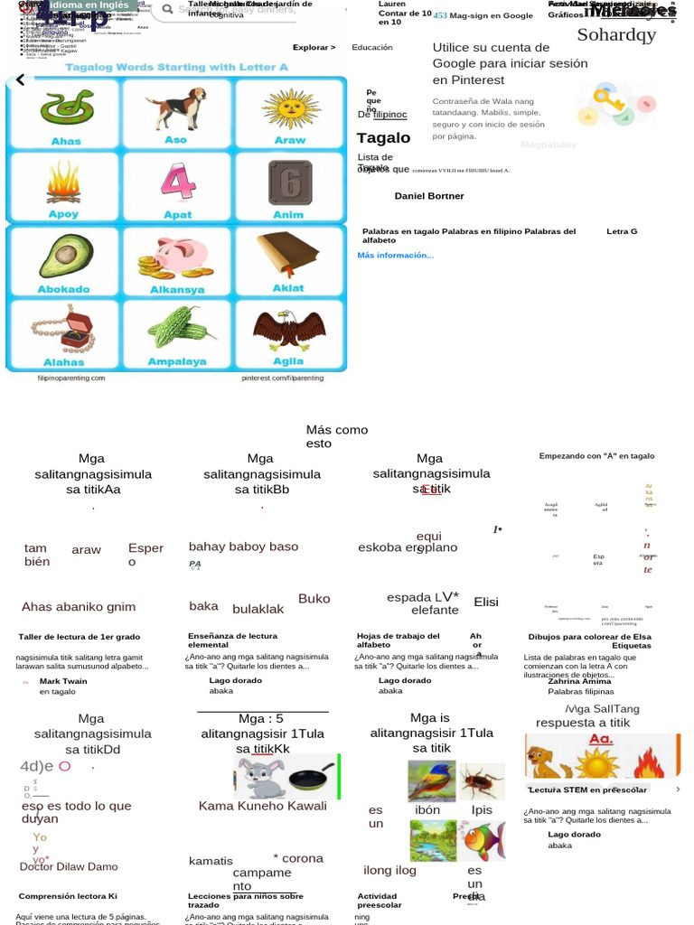 Palabras en Tagalo Que Comienzan Con Palabras en Tagalo, Palabras en ...