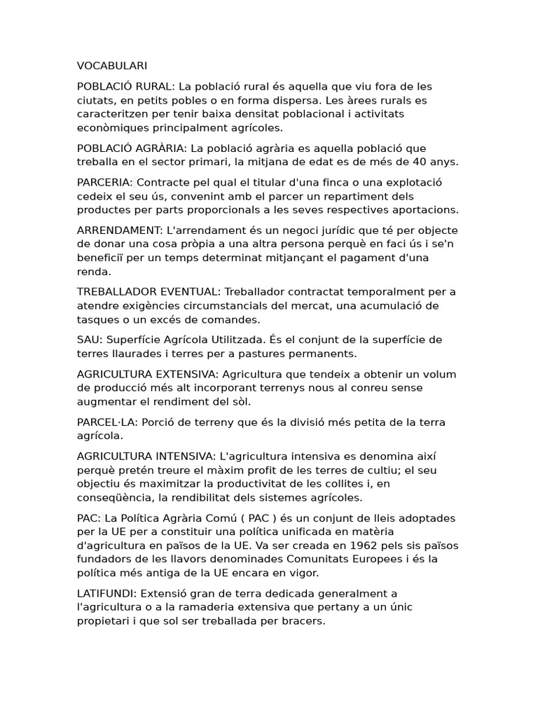 Vocabulari Geografia t.8 | PDF