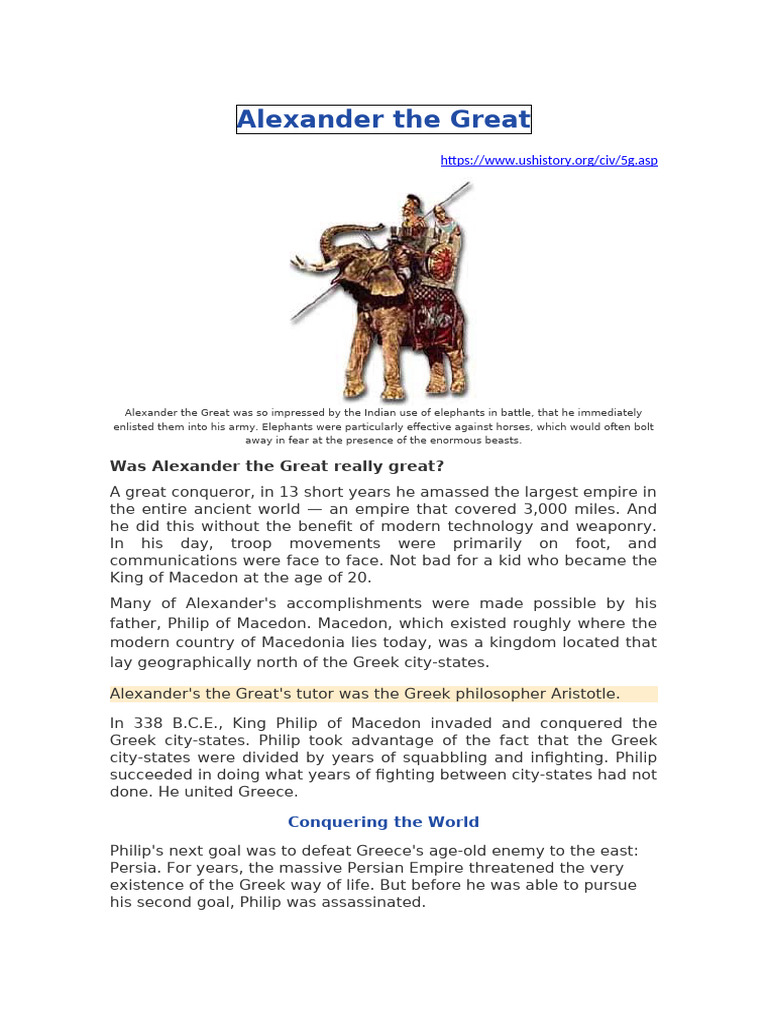 Alexander the Great | PDF | Alexander The Great | Achaemenid Empire