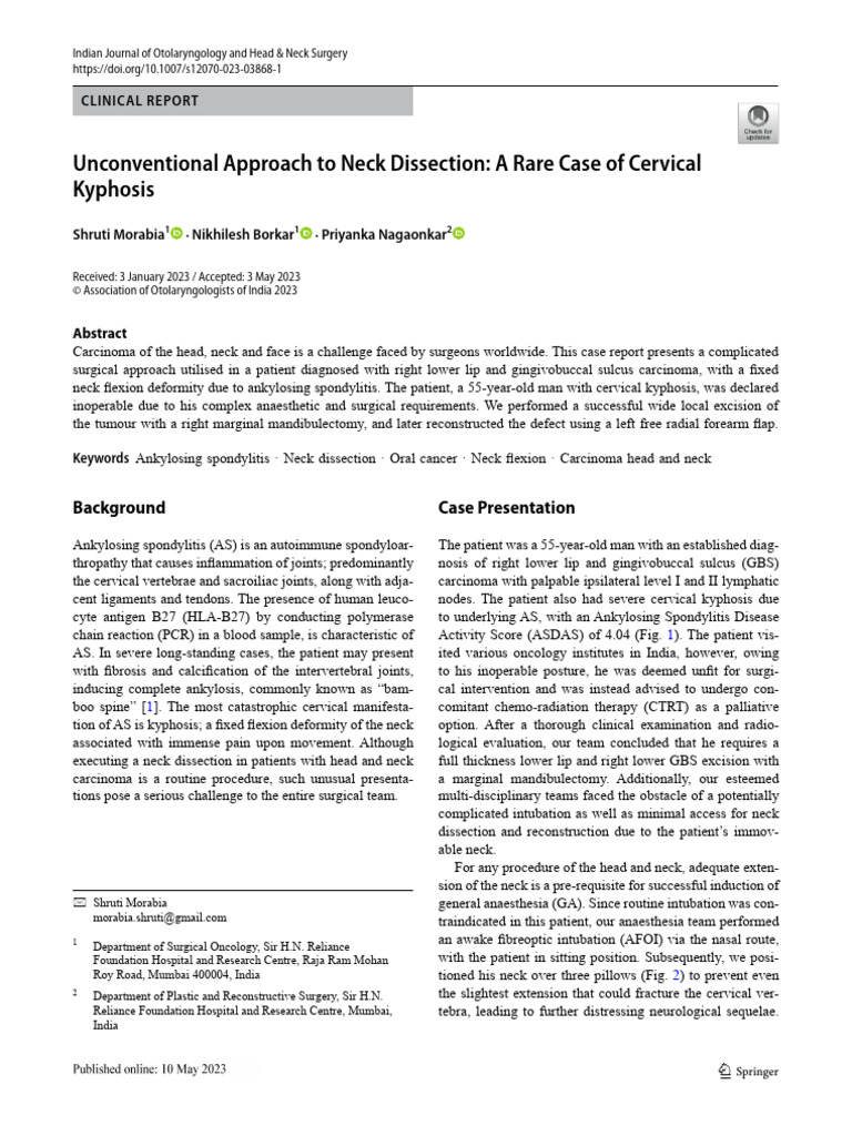 Unconventional Approach To Neck Dissection | PDF | Surgery | Neck