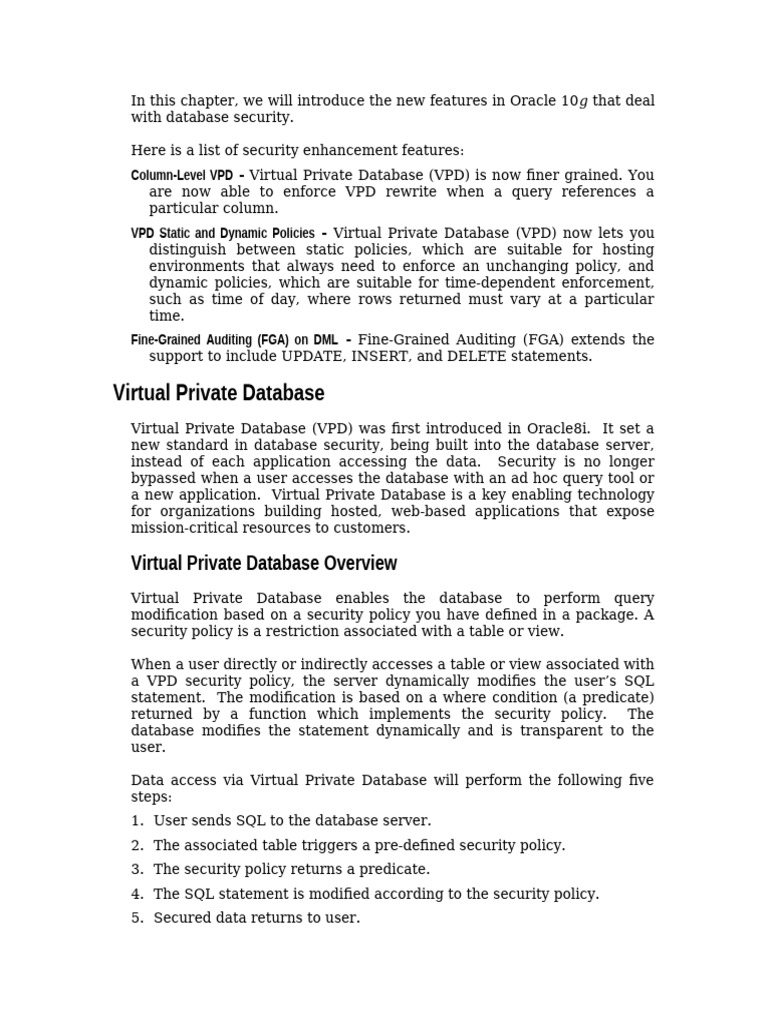 10g_sec | PDF | Databases | Sql 10g_sec | PDF | Databases | Sql