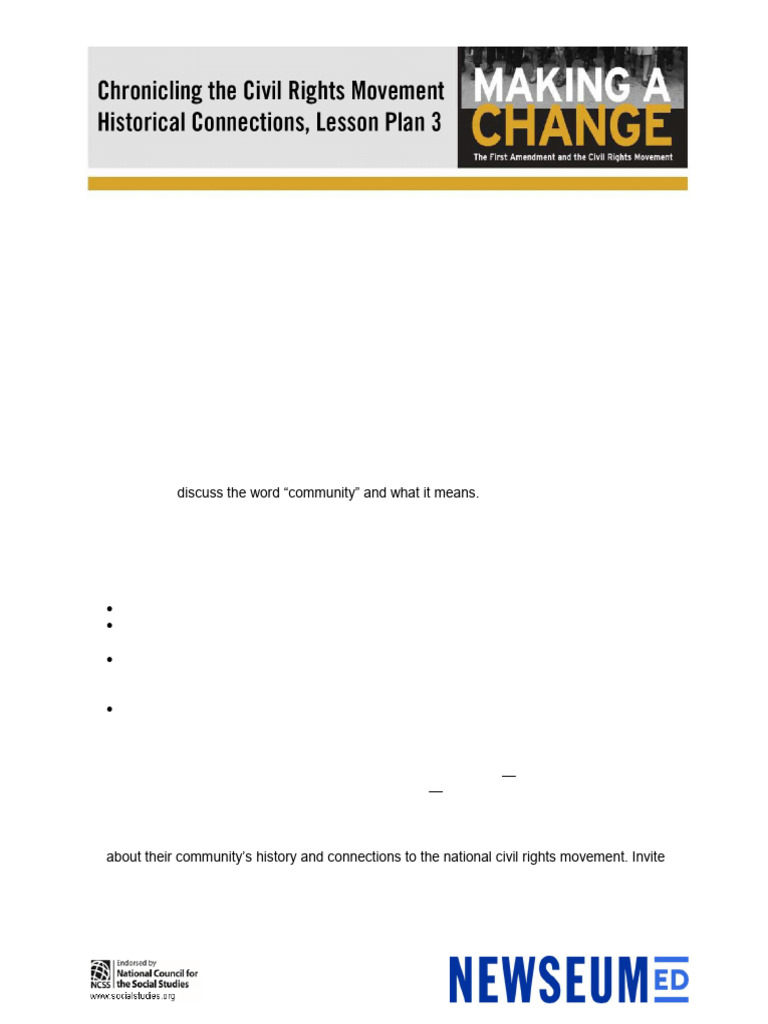 Lesson Chronicling The Civil Rights Movement | PDF