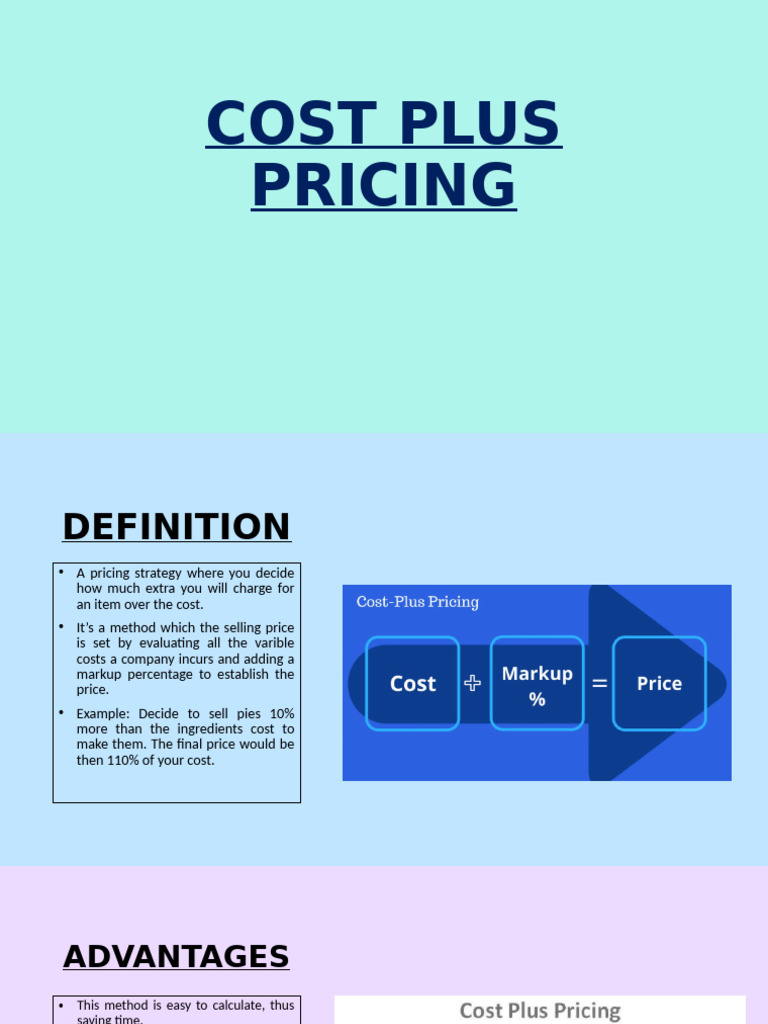 Cost Plus Pricing Explained | PDF