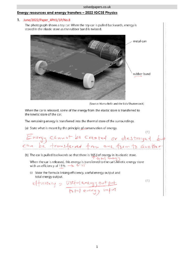 IGCSE Physics Energy Resources Papers | PDF