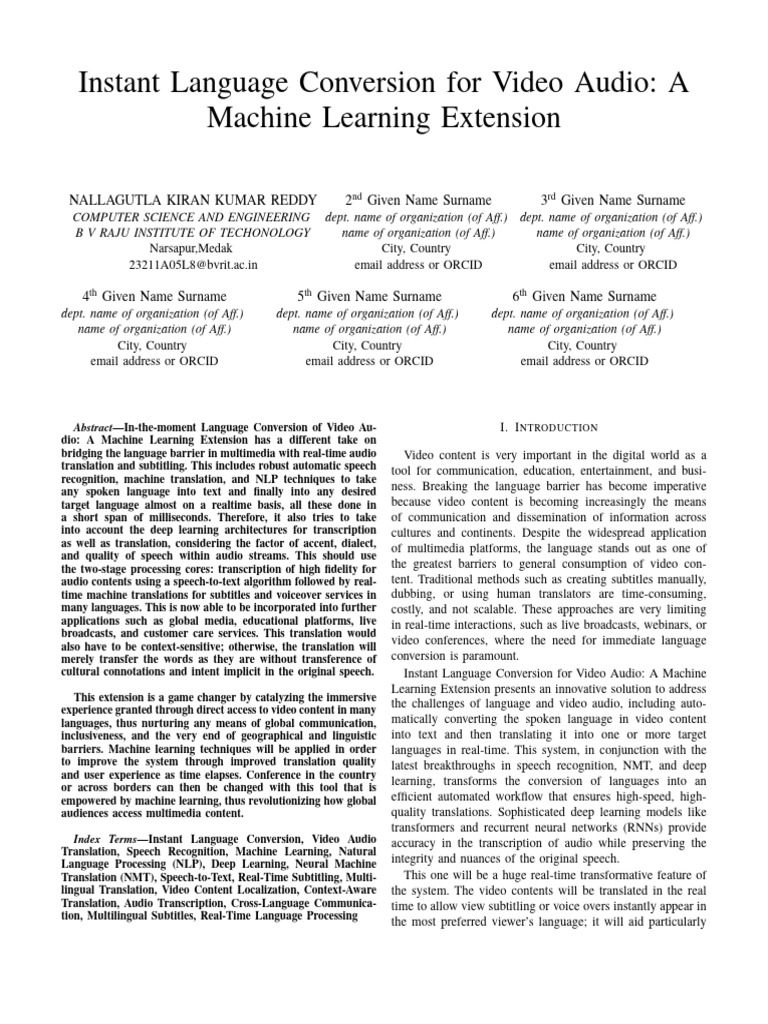 IEEE_Conference_Template__1 | PDF | Speech Recognition | Deep Learning