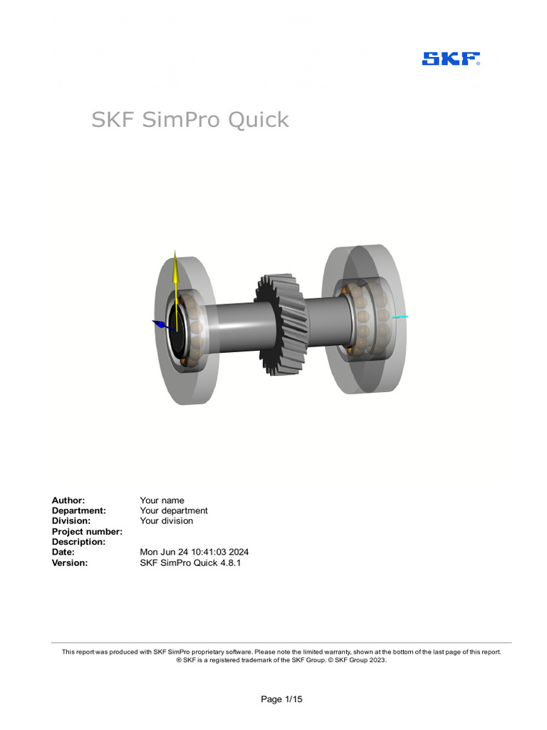 SKF SimPro Relatorio | PDF | Gear | Engineering Tolerance