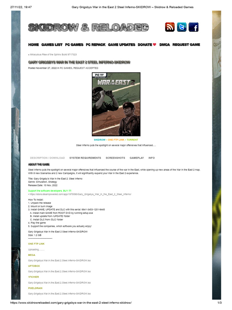 Gary Grigsbys War in The East 2 Steel Inferno-SKIDROW - Skidrow & Reloaded Games | PDF ...