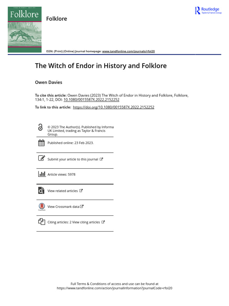 The Witch of Endor: Folklore Insights | PDF | Samuel | Saul