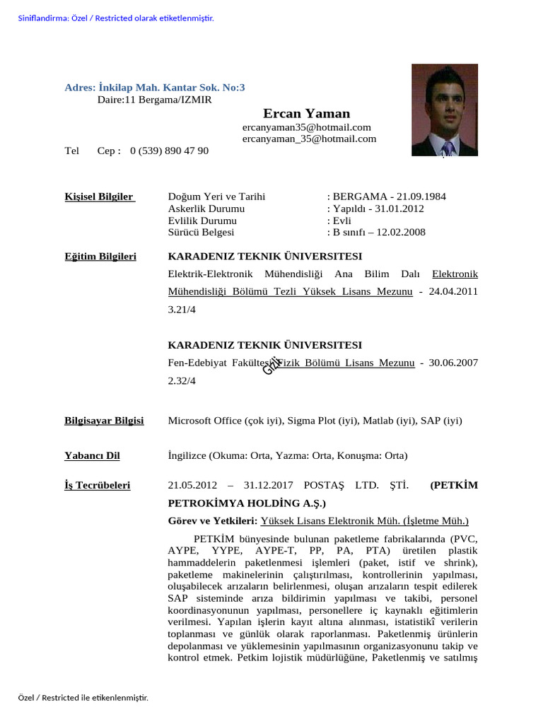 Yeni CV | PDF