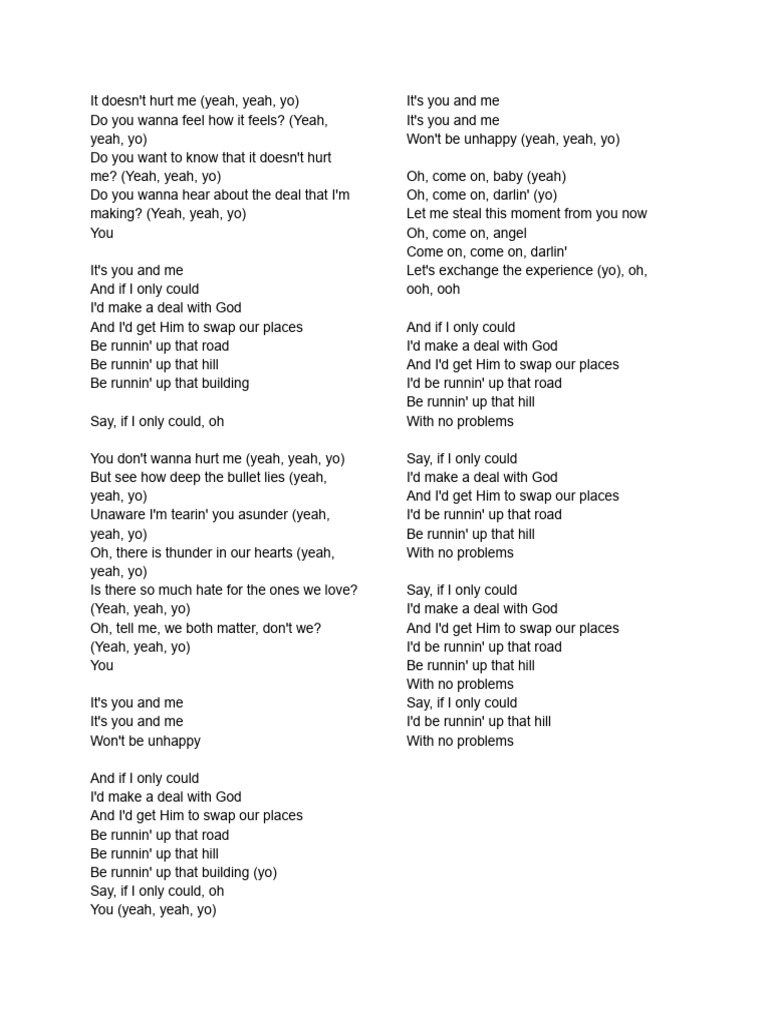 Running Up That Hill - Kate Bush | PDF