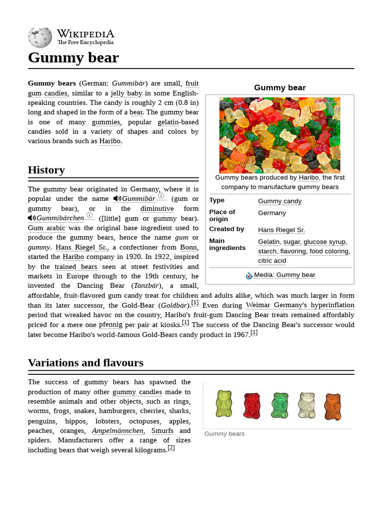 Gummy Bear Pdf Candy Confectionery