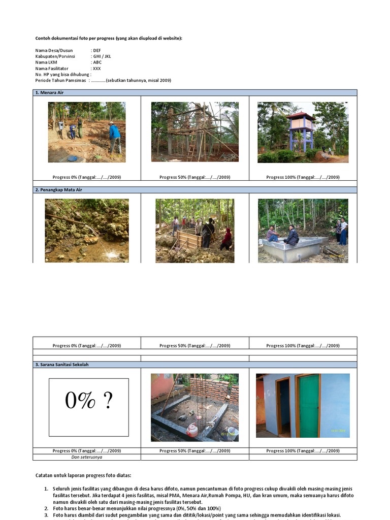 Contoh Dokumentasi Foto Per Progress Unt Di Upload | PDF