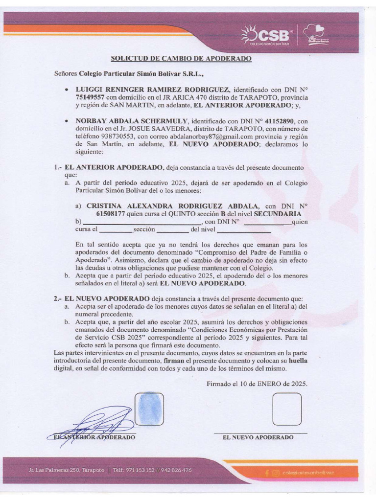 CAMBIO DE APODERADO | PDF