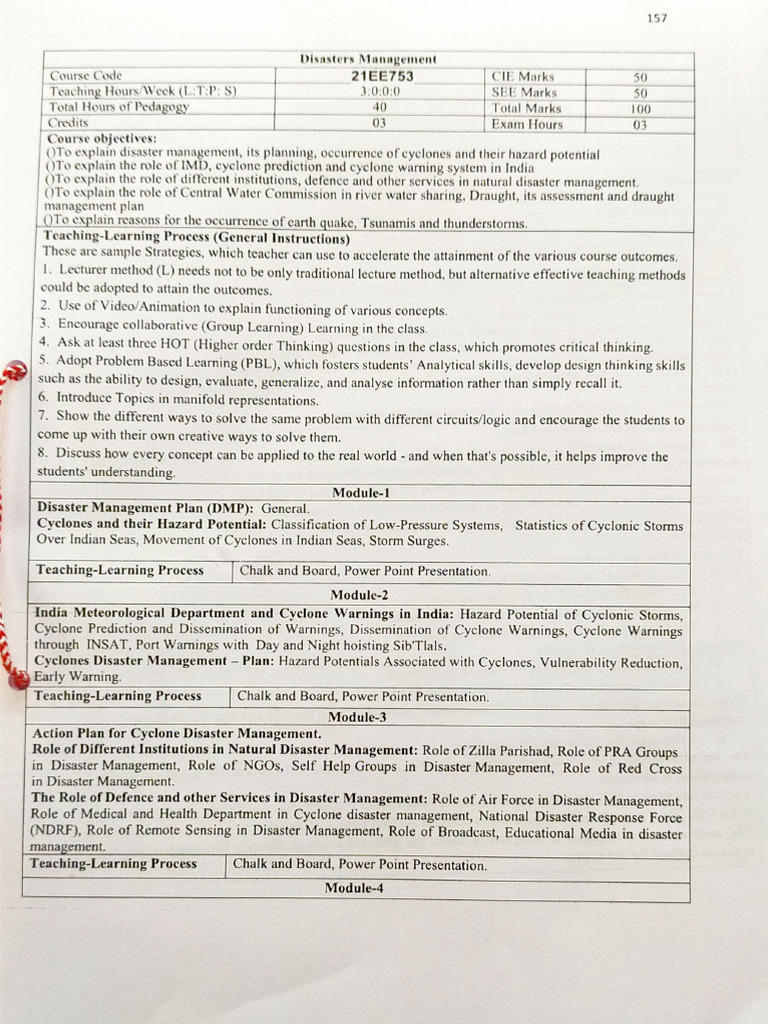 Disaster Management Module 1 Notes | PDF