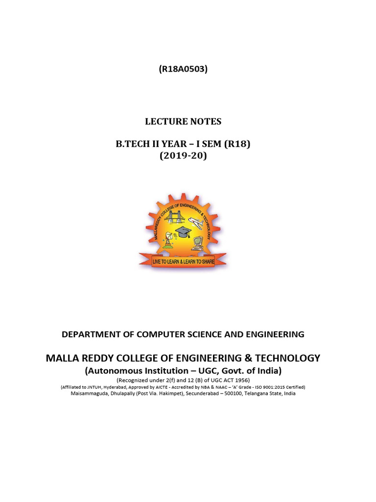 Data Structures Digital Notes 1 20 Pdf Pointer Computer Programming Data Type