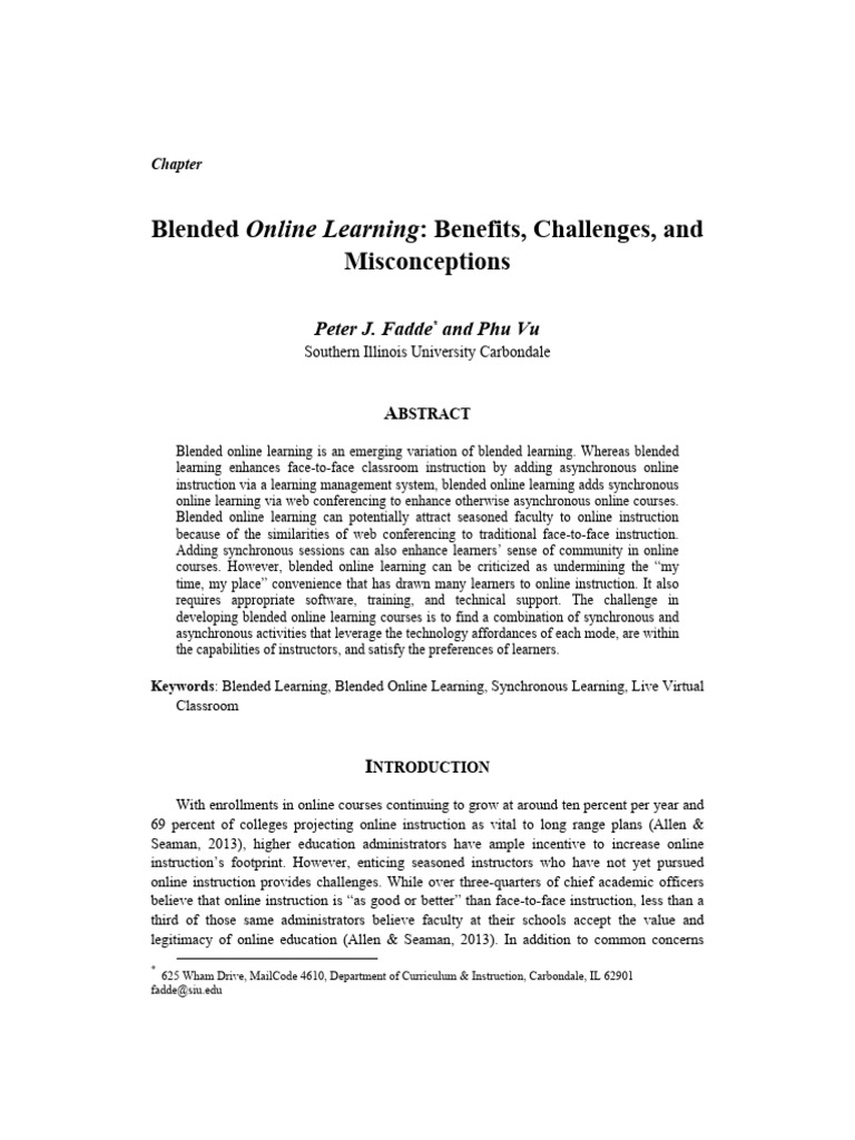 Blended Online Learning: Pros and Cons | PDF | Educational Technology ...