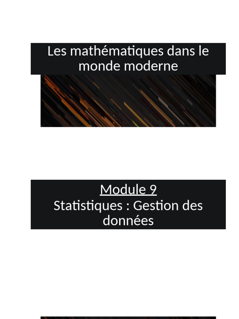 Module_9._Statistiques_1_.pptx | PDF | Statistiques | Loi de probabilité