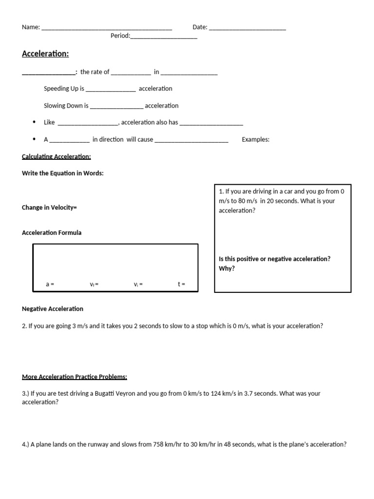 Acceleration Guided Notes | PDF