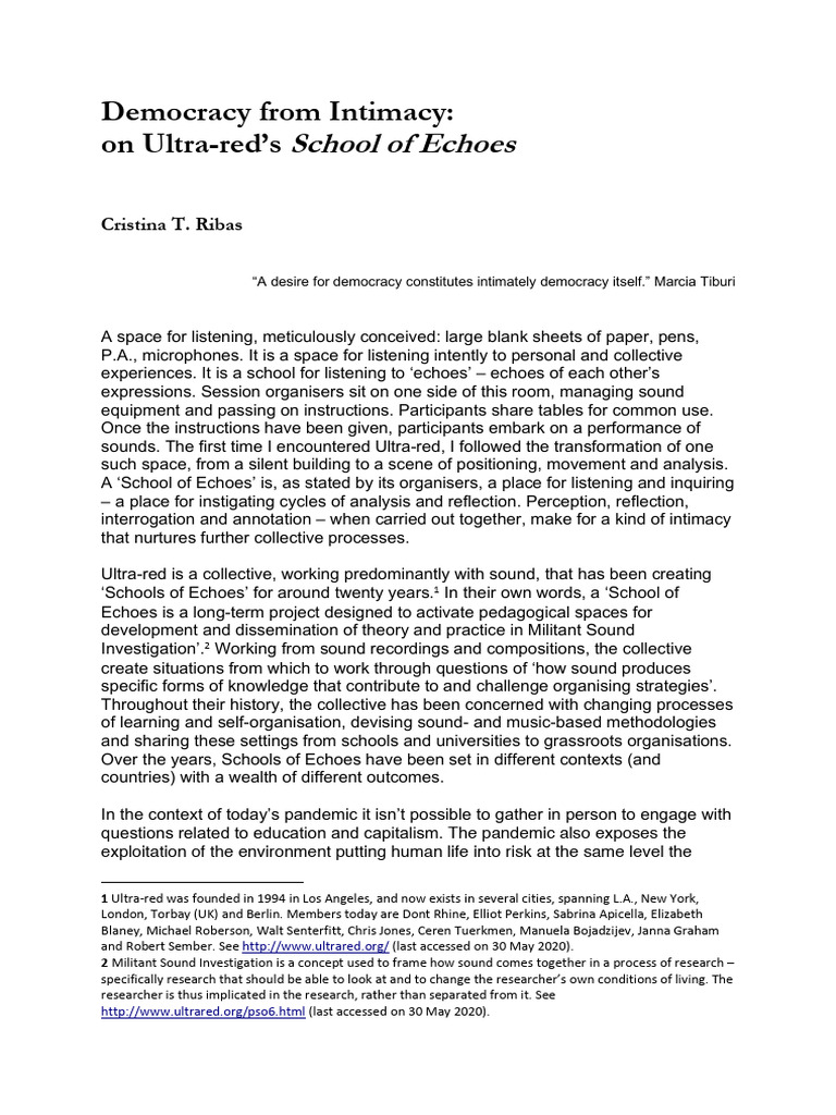 Exploring Democracy through Sound Education | PDF | Experience | Learning