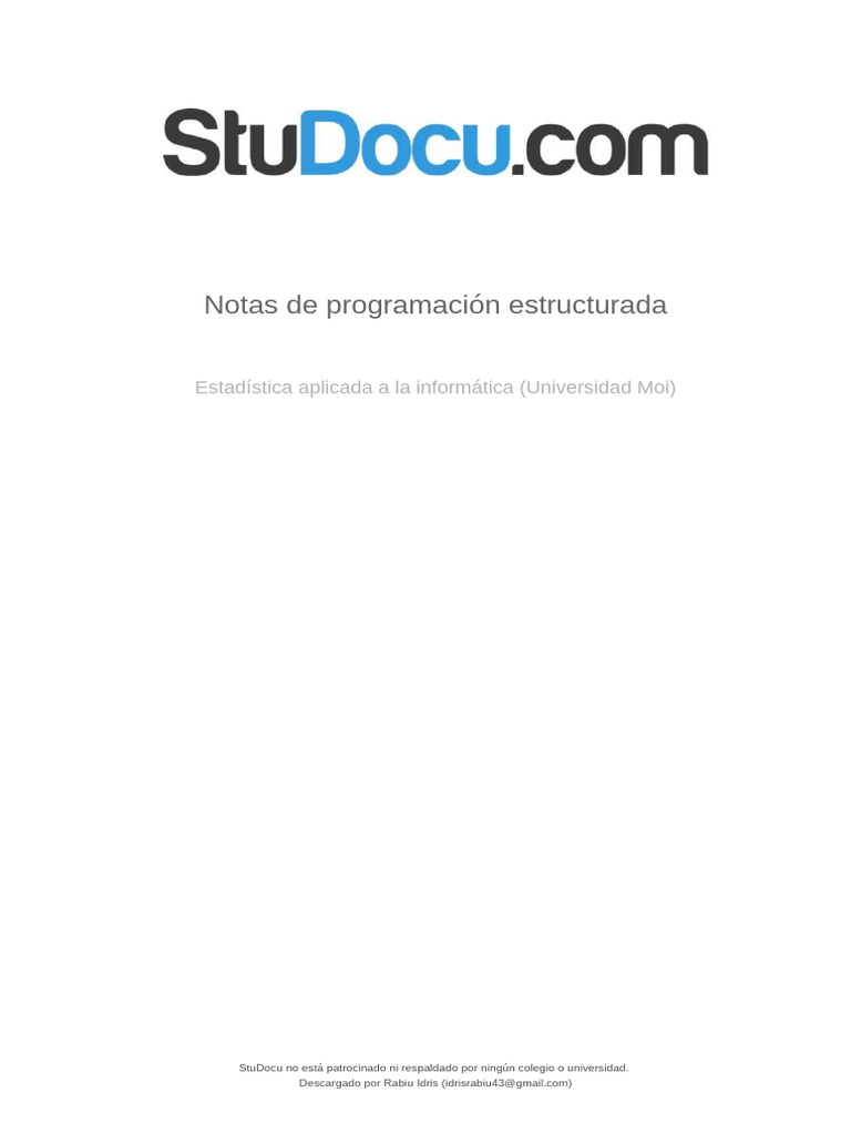Notas de Programación Estructurada | PDF | Lenguaje de programación | Lenguaje ensamblador