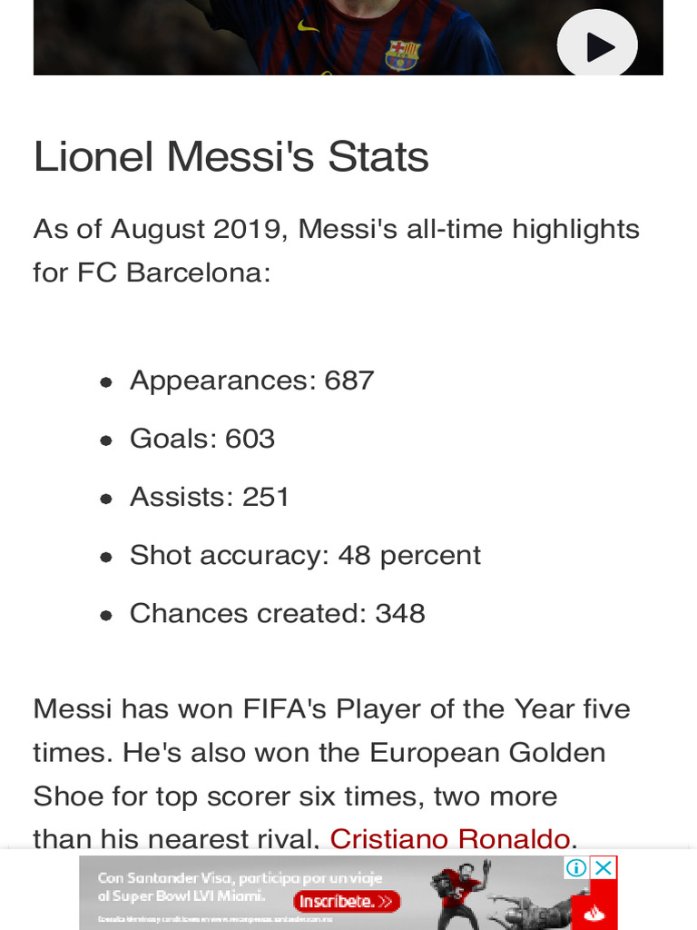 Lionel Messi Biography | PDF