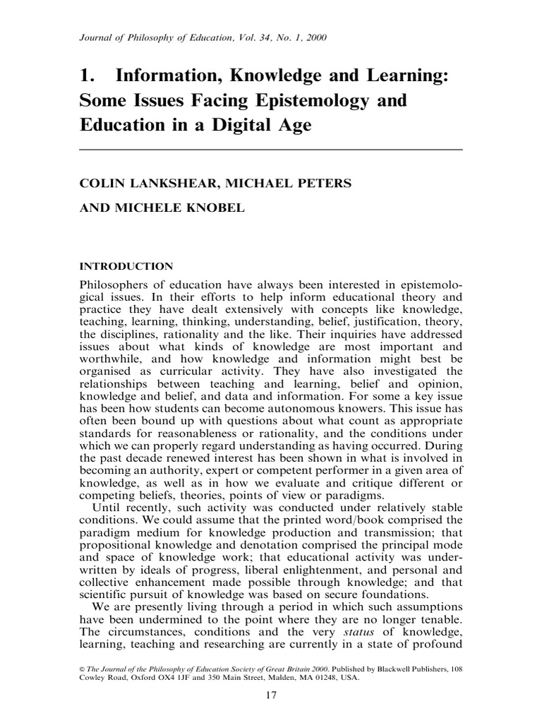 Information and Knowledge | PDF | Knowledge | Epistemology