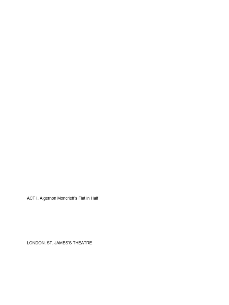 Importance of Being Earnest Script | PDF | The Importance Of Being Earnest
