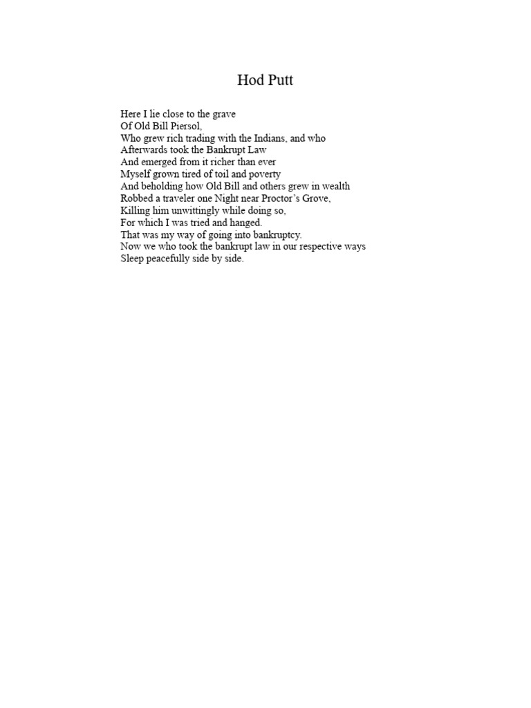 Spoon River Anthology | PDF