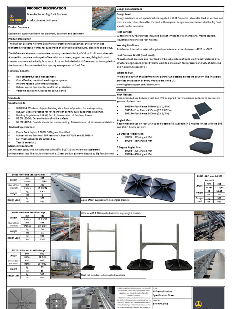 H-Frame Support System Guide | PDF | Duct (Flow) | Roof