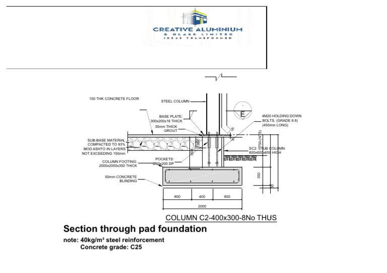 Pad Footing Detail | PDF