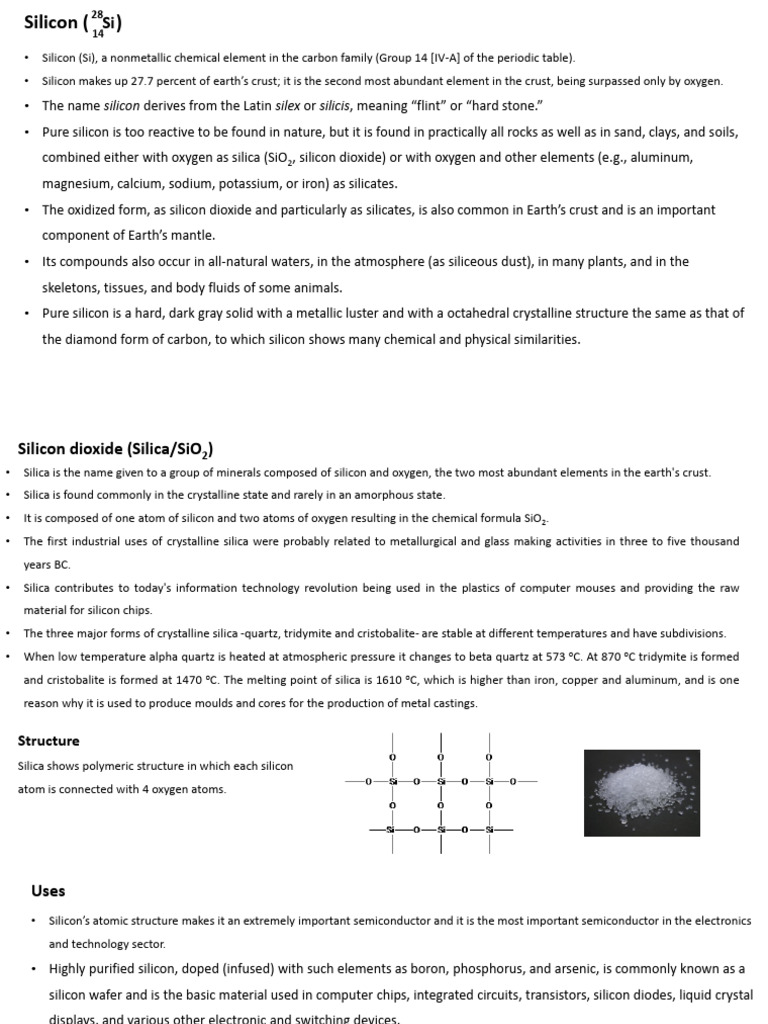 Lecture # 25 | PDF | Silicon | Silicon Dioxide