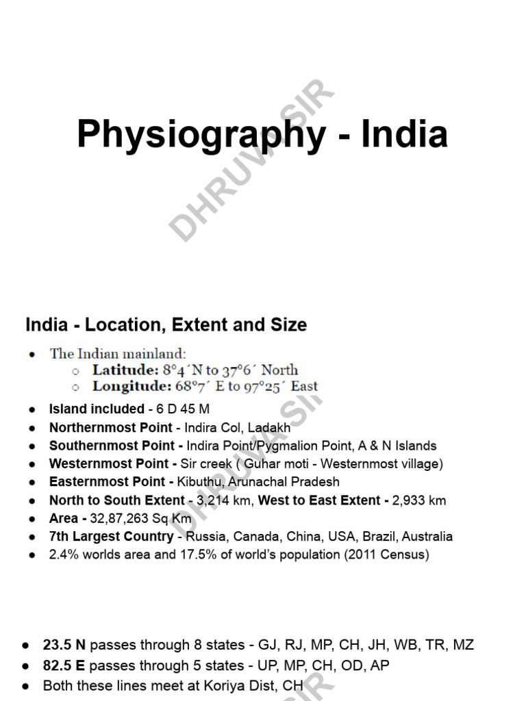 Physiography - India and Karnataka | PDF | Himalayas | Earth Sciences