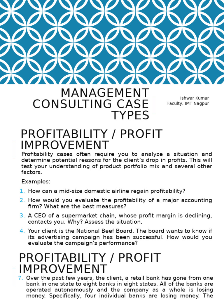 Management Consulting Case Types | PDF | Mergers And Acquisitions ...