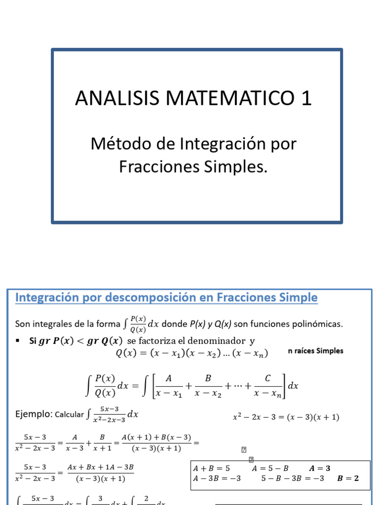 Integración por Fracciones Simples | PDF | Integral | Matemáticas