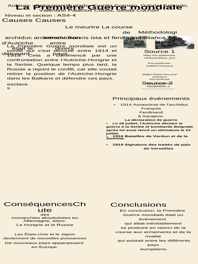 Causes et conséquences de la WWI | PDF | Première guerre mondiale ...