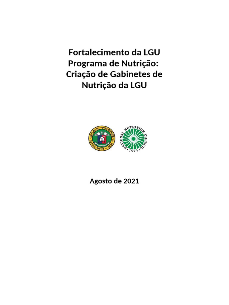 FINAL - Reforço Do Programa de Nutrição Da LGU Criação de Escritórios ...