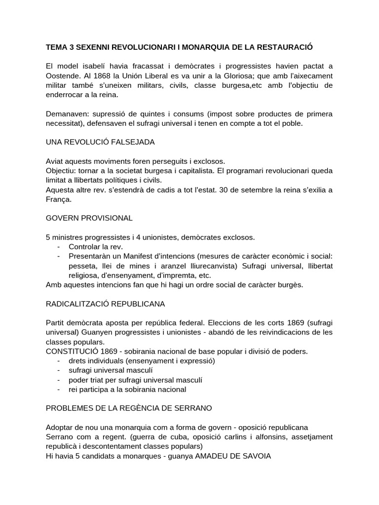 resum tema 3 historia d'espanya | PDF