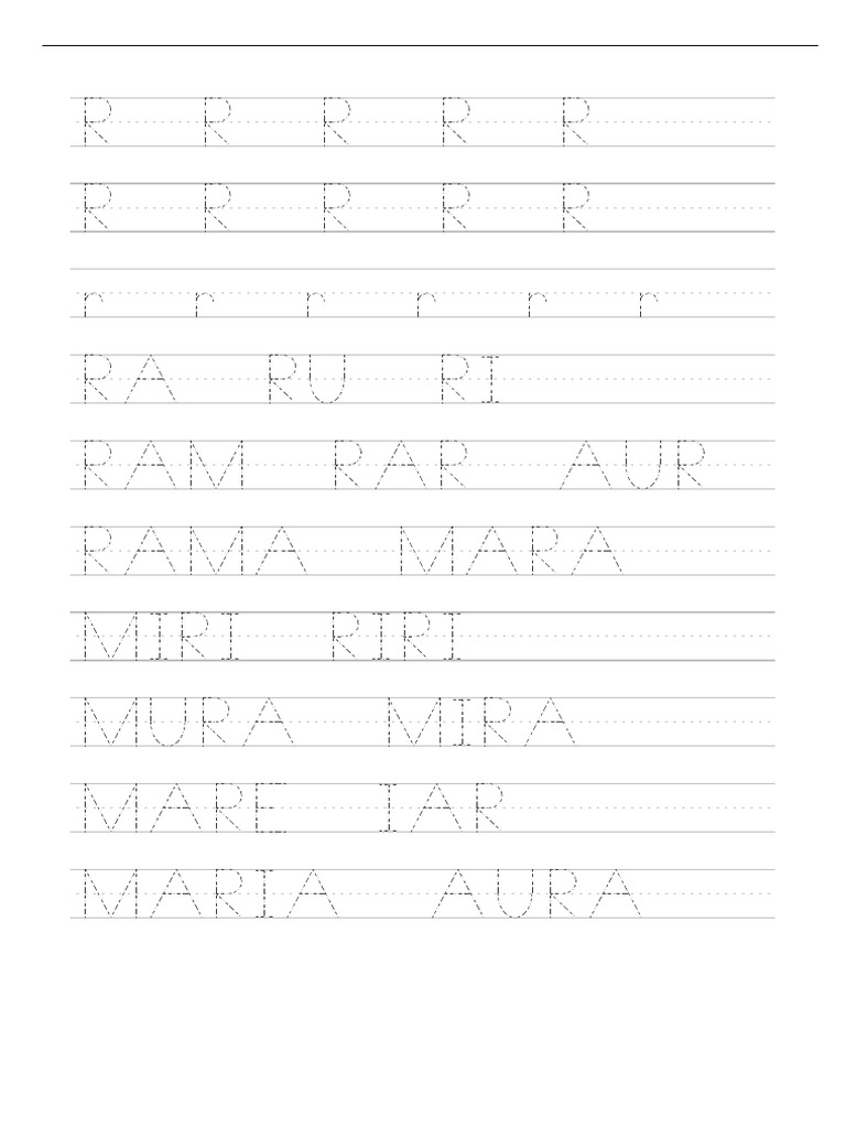 Litera R - Silabe +cuvinte | PDF