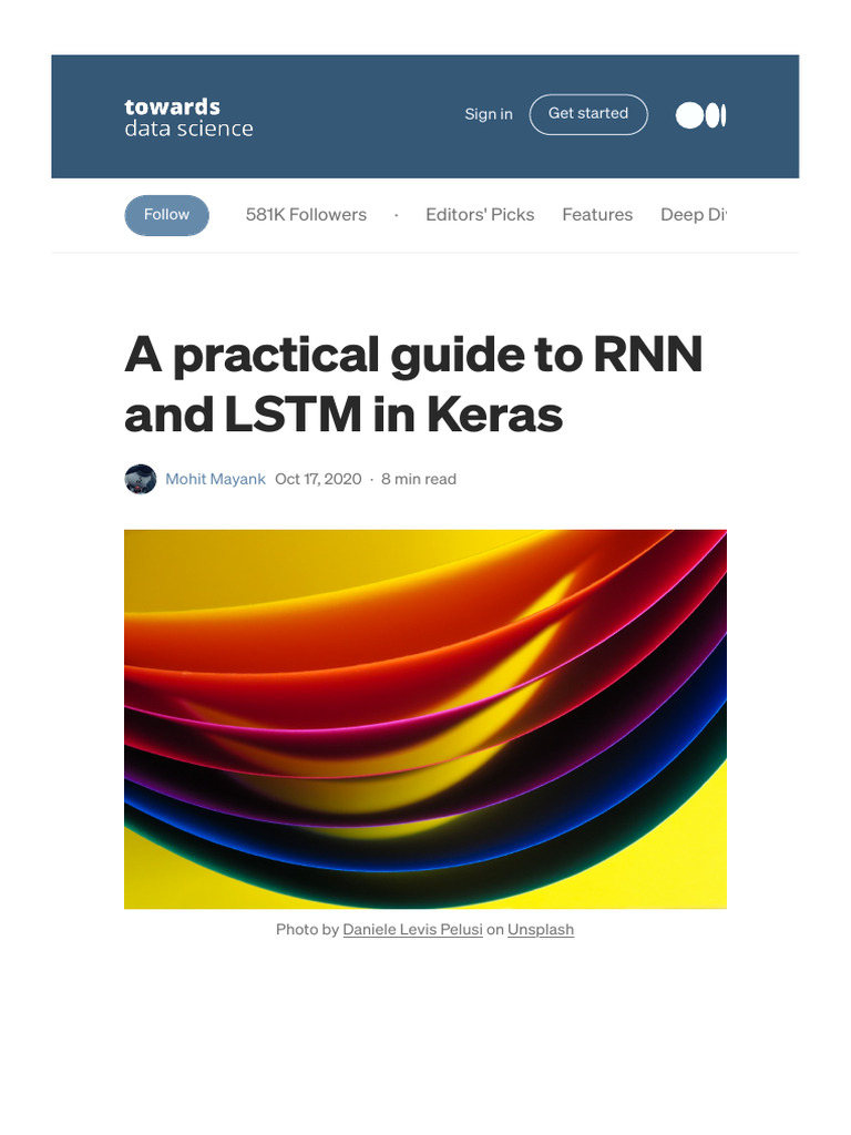 A Practical Guide To RNN and LSTM in Keras - by Mohit Mayank - Towards Data Science | PDF ...