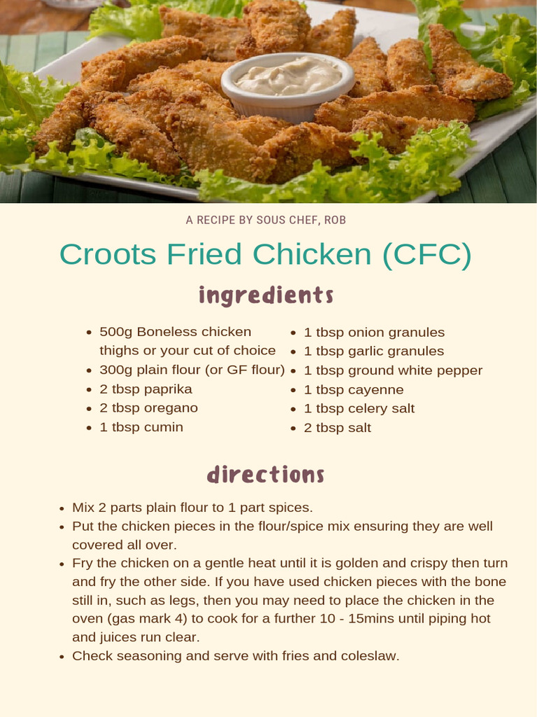 Fried Chicken Recipe | PDF