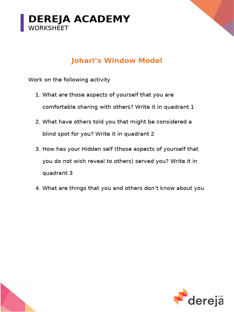 Activity 2 - DA - Joharis Window | PDF