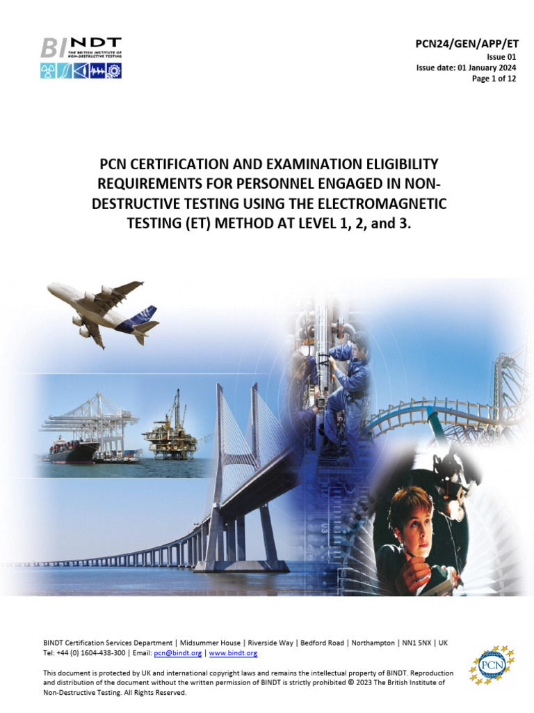 PCN 24 GEN APP ET | PDF | Nondestructive Testing | Mechanical Engineering